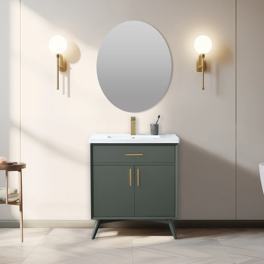 NOLAN 30" Vintage Green With Integrated Ceramic Top | Sudio Design